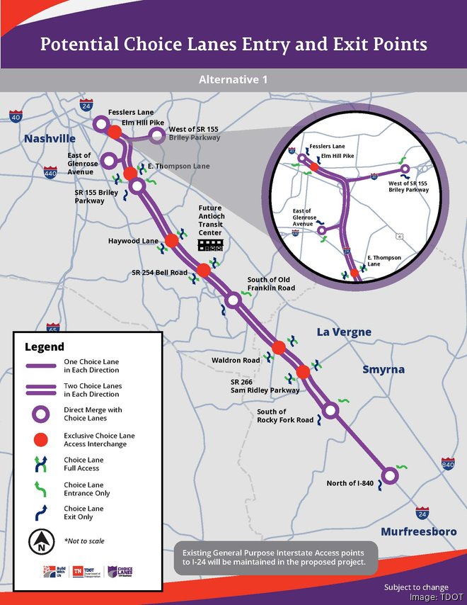 Highway toll lanes to ease commutes planned for I-24 from downtown to ...