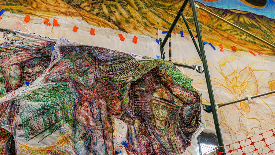 Monumental 2,500-square-foot fresco project underway at Albuquerque ...