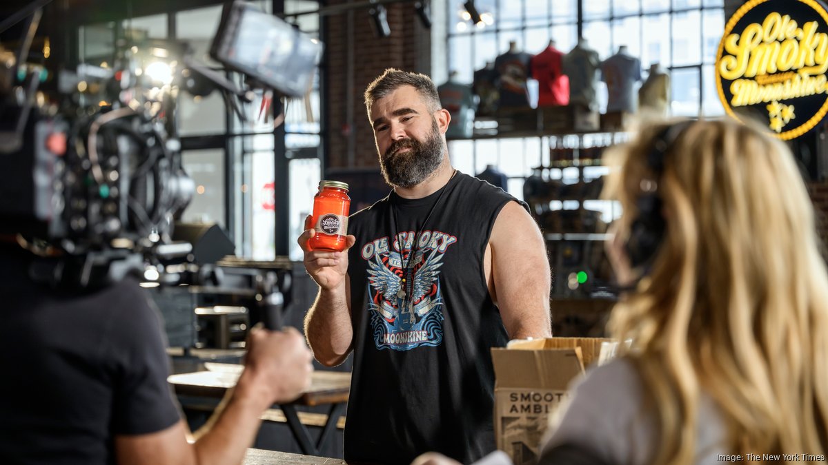 Jason Kelce hawking Ole Smoky moonshine after investing in distillery ...