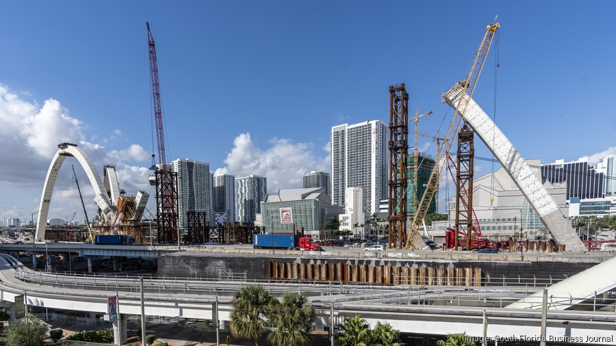 I-395 signature bridge construction in Miami makes progress - South ...
