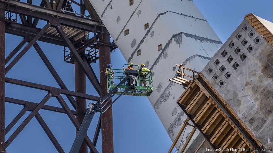 I-395 signature bridge construction in Miami makes progress - South ...