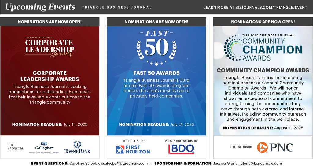 2026 Corporate Leadership Awards Nominations - Triangle Business Journal