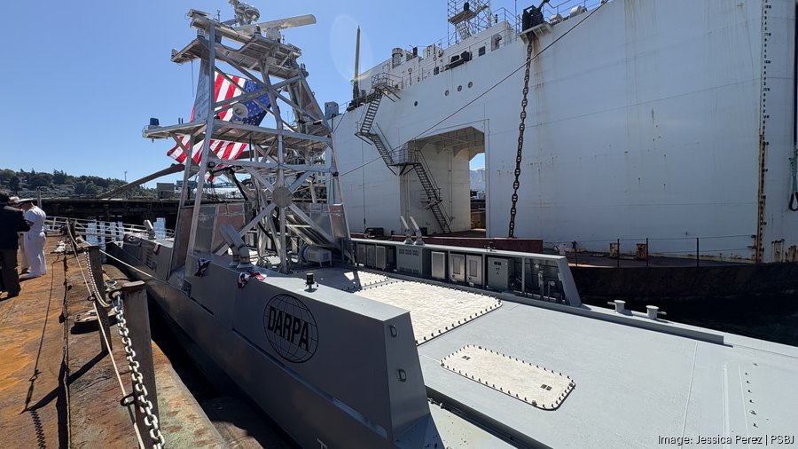 Navy's first fully autonomous ship christened at Everett yard - Puget ...