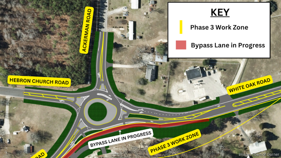 Garner's $2.5M White Oak Road roundabout nears completion - Triangle ...