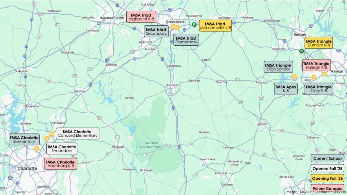 Charter schools group TMSA lands $5M for expansion in NC, Triad - Triad ...