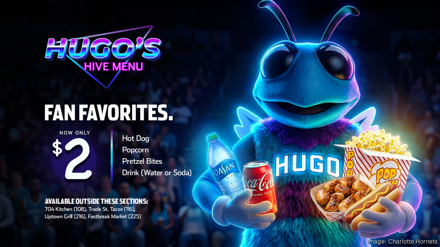 Hornets introduce Hugo's Hive Menu with $2 food and drinks - Charlotte ...