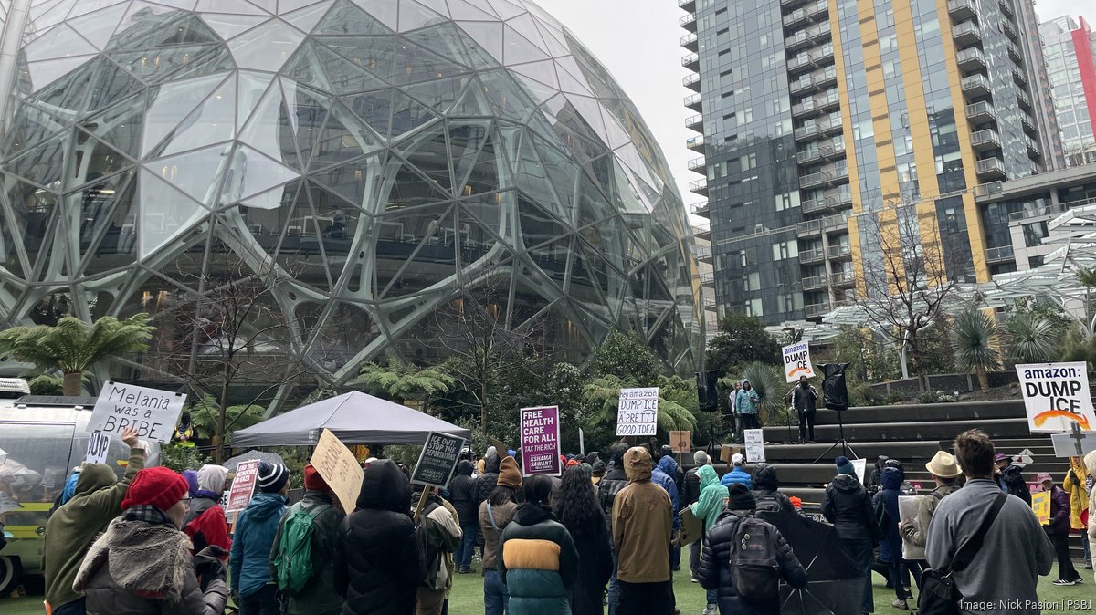 Seattle protesters rally against Amazon's ties to ICE, Border Patrol ...