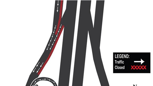A new temporary loop ramp for westbound Paseo Del Norte to southbound I ...