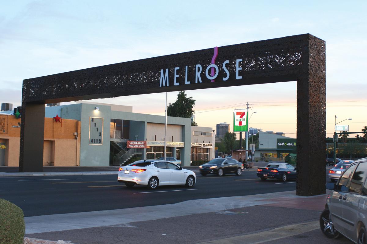 Phoenix unveils new Melrose district branding with arch - Phoenix ...