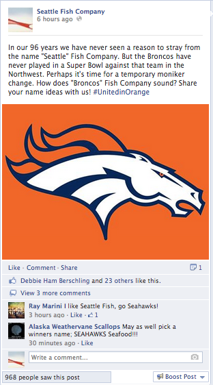 As Super Bowl approaches, Denver's Seattle Fish Co. asking customers if ...