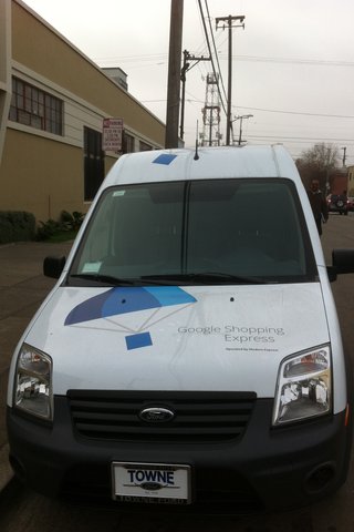 Google Shopping Express van in West Oakland