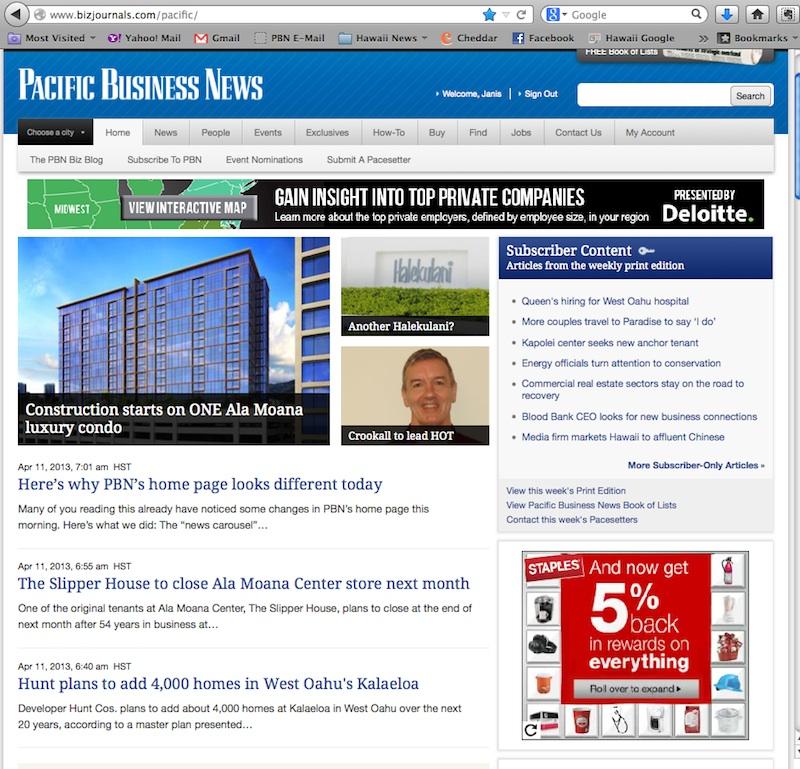 Here’s why PBN’s home page looks different today - Pacific Business News