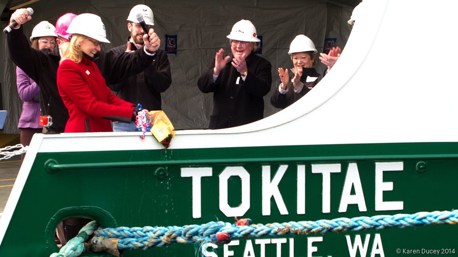 State's newest ferry, Tokitae, is christened at Seattle shipyard ...