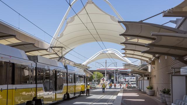 All aboard! First test train arrives at new DART station at D/FW ...