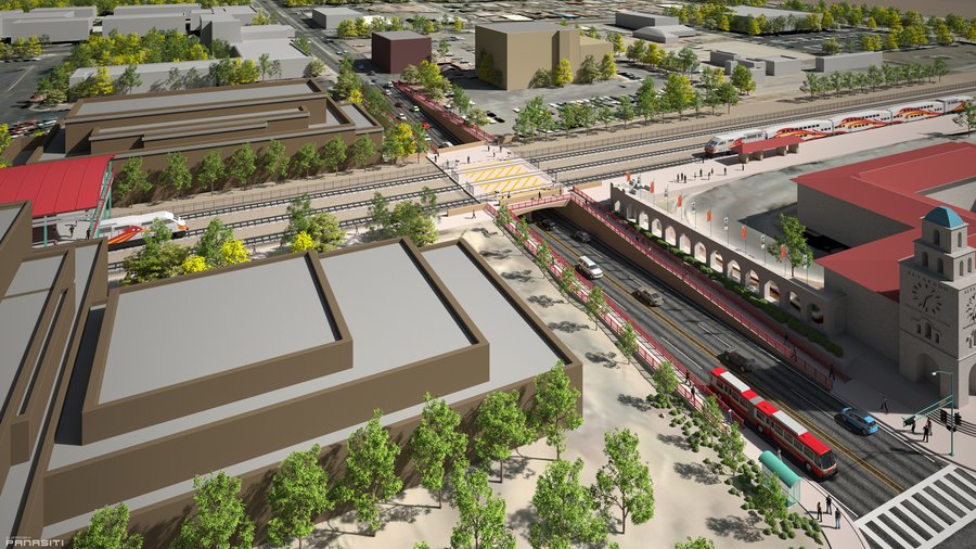 Downtown Albuquerque pedestrian underpass project at First and Central ...