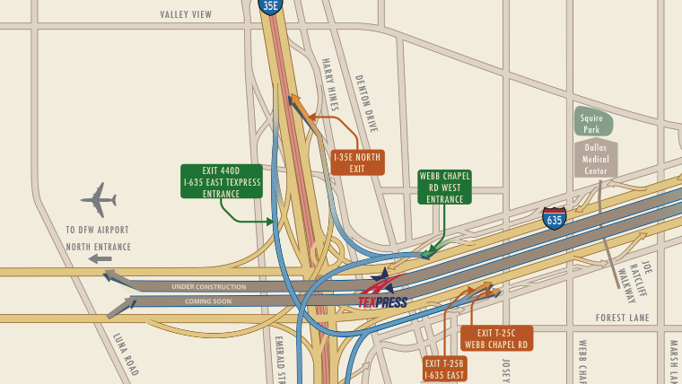 LBJ Express delays opening of TEXpress Lanes on I-35E - Dallas Business ...