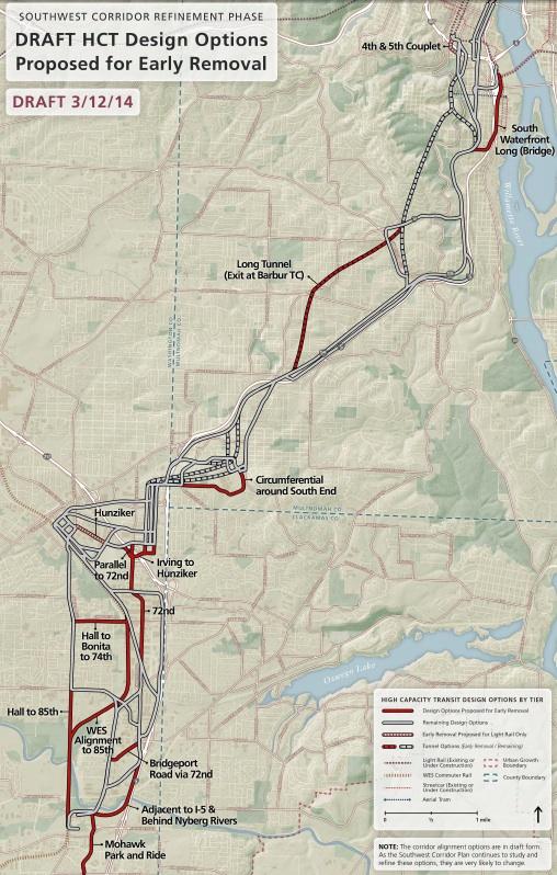 Where Portland's next light rail line could run (Map) - Portland ...