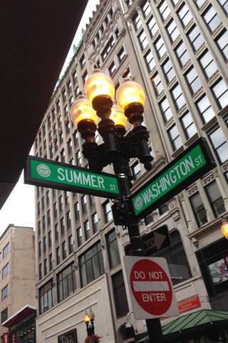Boston installing illuminated street signs in Downtown Crossing ...