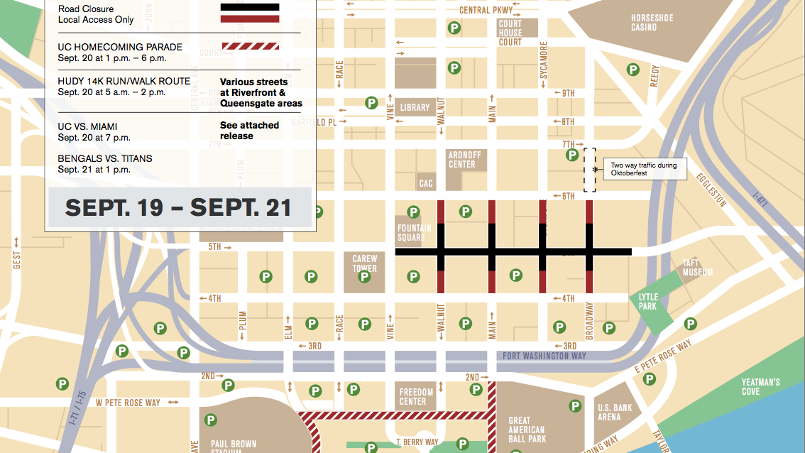 How to avoid Cincinnati traffic, find parking this weekend - Cincinnati ...