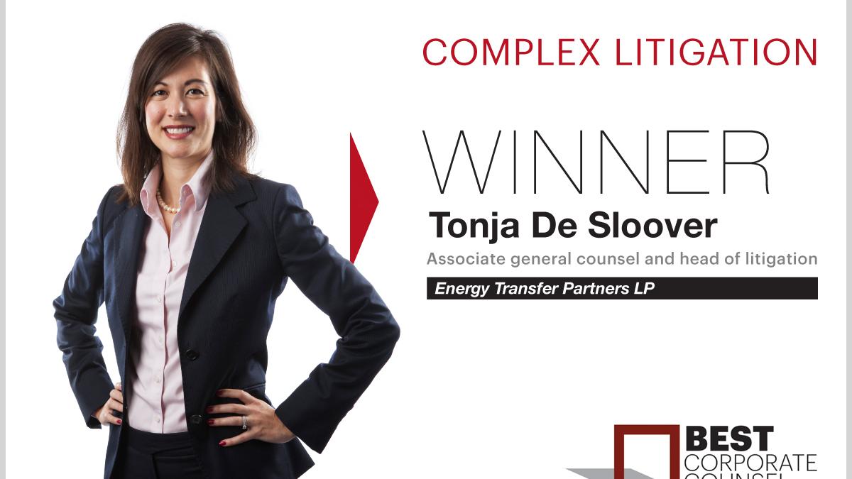 Energy Transfer Partners LP's Tonja De Sloover wins Best Corporate ...