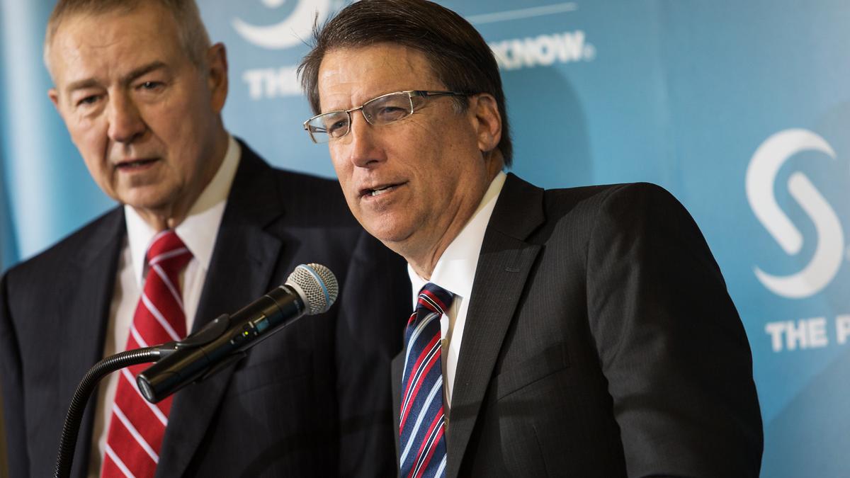 SAS CEO Goodnight, N.C. Gov. McCrory on incentives - Triangle Business ...
