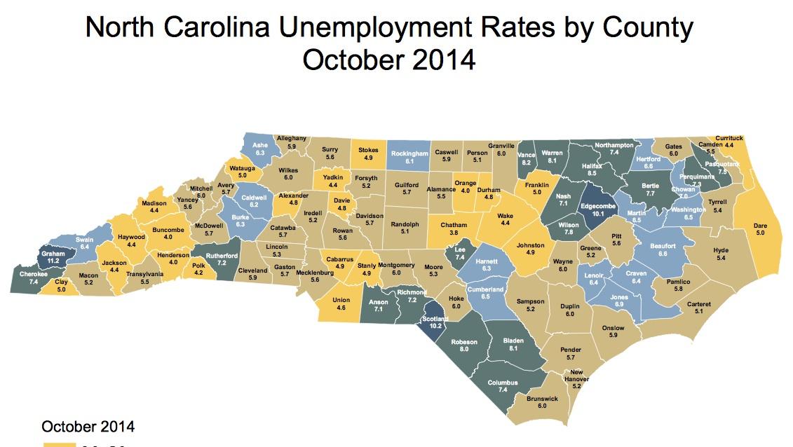 Raleigh-Durham area unemployment rates below 5 percent - Triangle ...