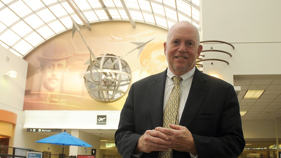 Terry Slaybaugh in the Dayton airport lobby