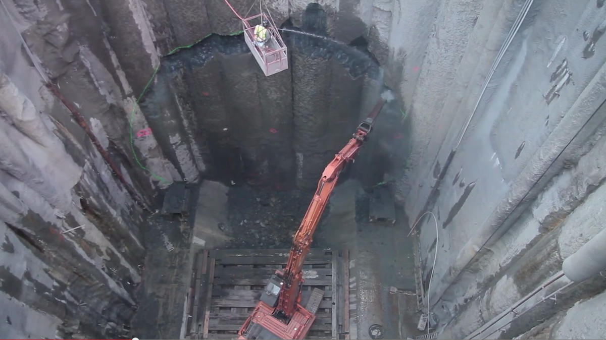 Bertha tunnel machine starts to dig again, but only to break through ...