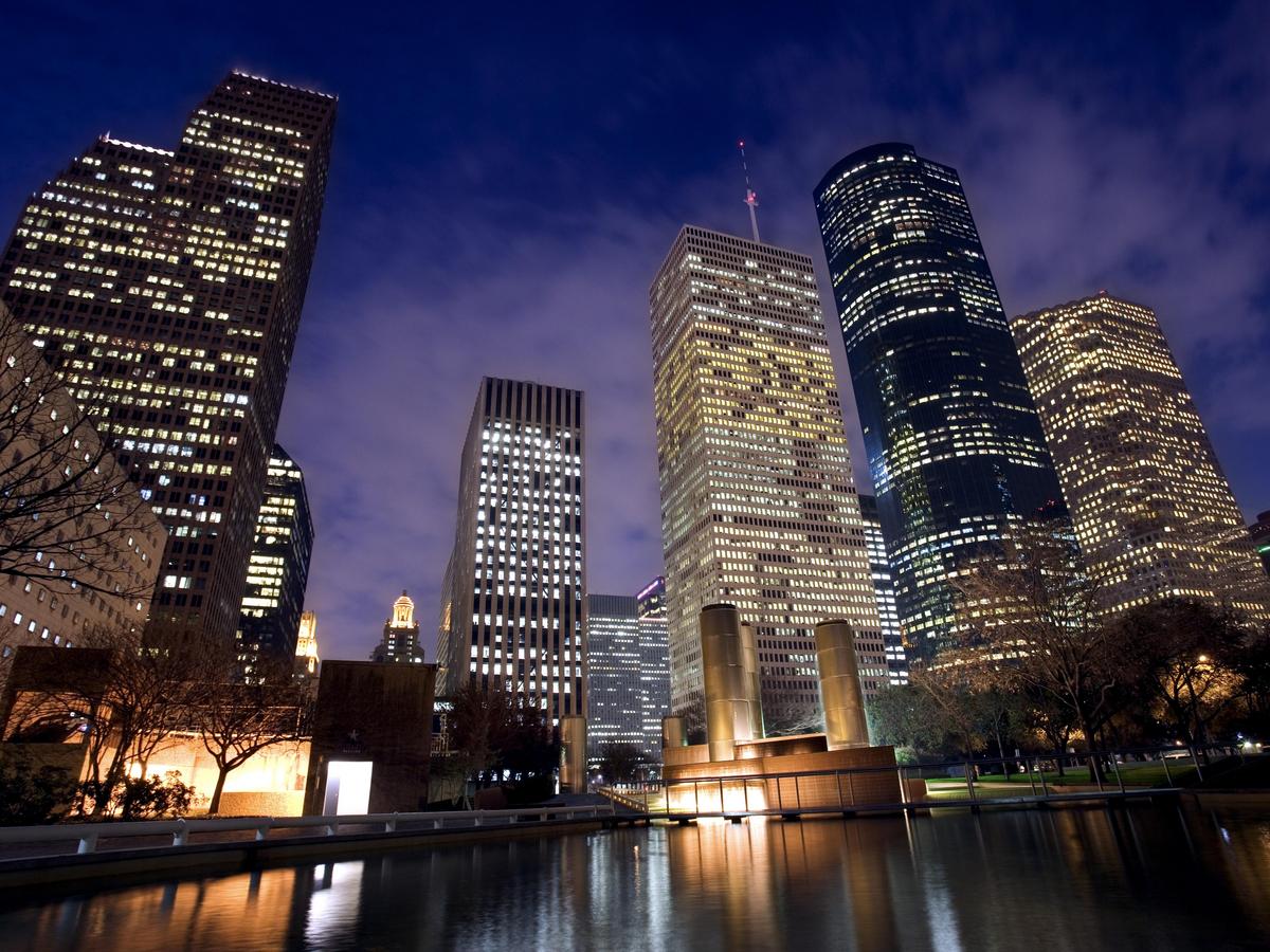 Downtown Houston Skyline At Night