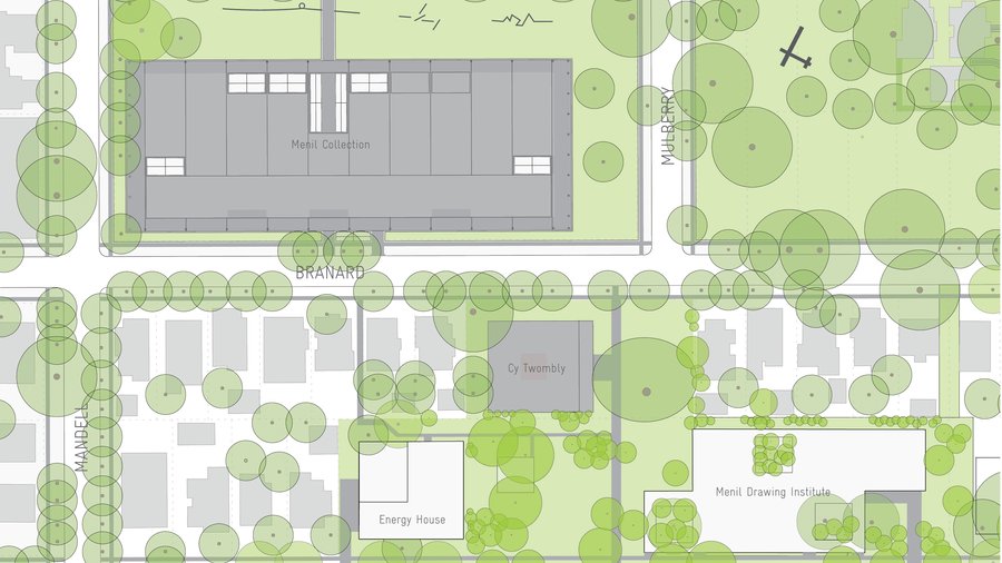 6 Site plan for the Menil Drawing Institute and new Energy House in ...