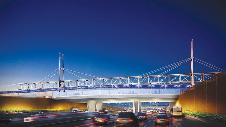 Texas Stadium site: "Signature" bridge on SH 114