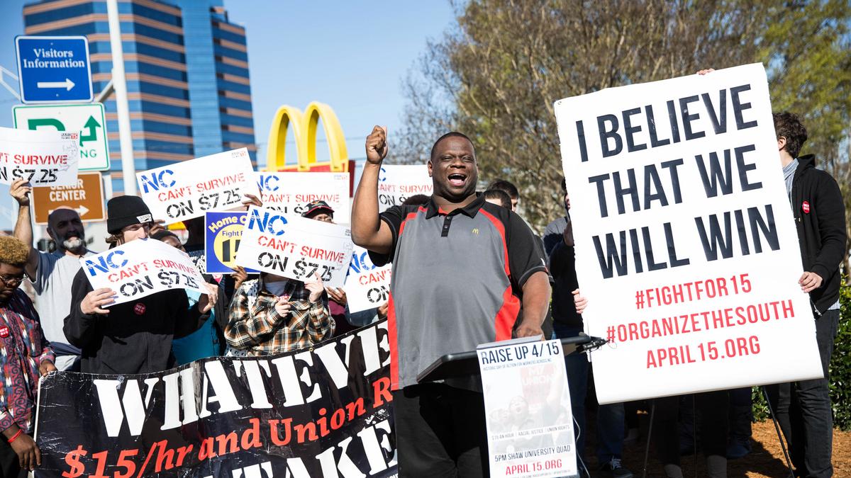 Low-wage Triangle workers join national push for $15 minimum wage ...