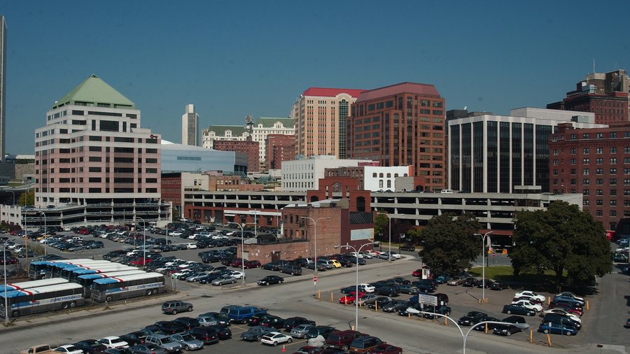 9-02, Albany skyline, viewed from roof of E-Comm Square, 330 Broadway