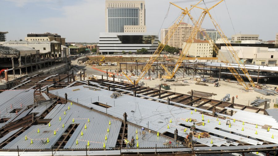 Arena takes shape in three dimensions as steel and concrete work ...