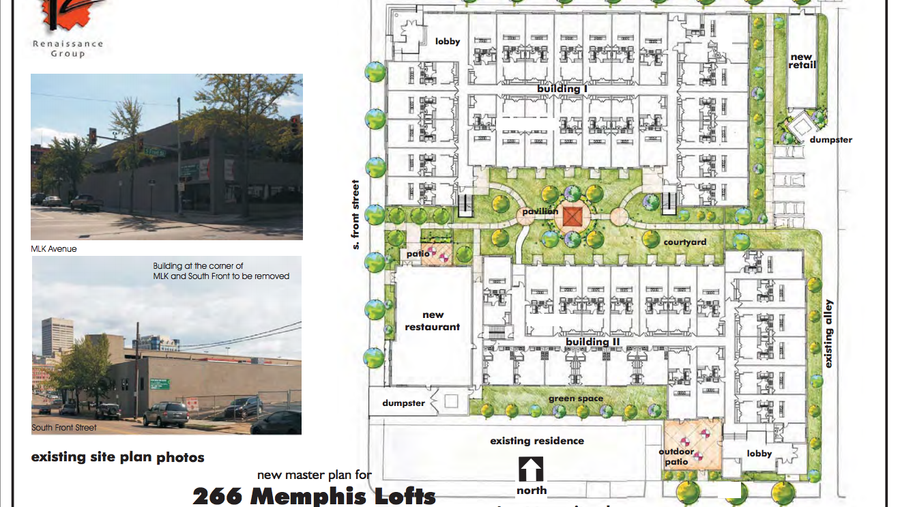 266 Lofts design plans include apartments, courtyard, restaurant/office ...