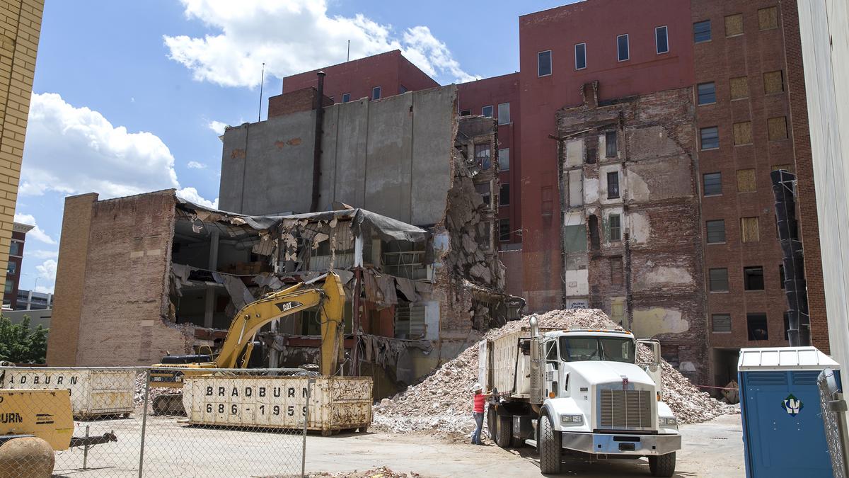 Downtown Wichita building demolition spills into Douglas - Wichita ...