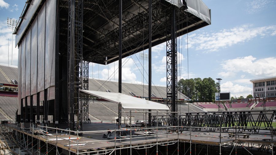 Behind the scenes: Setting up for the Rolling Stones concert at N.C ...