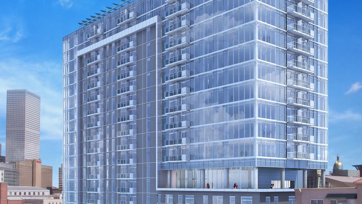 New 18-story apartment building in Denver's Golden Triangle 'tops out ...