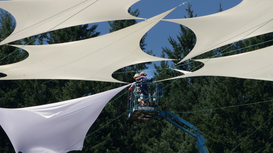 Pickathon 2015 main stage tent set up