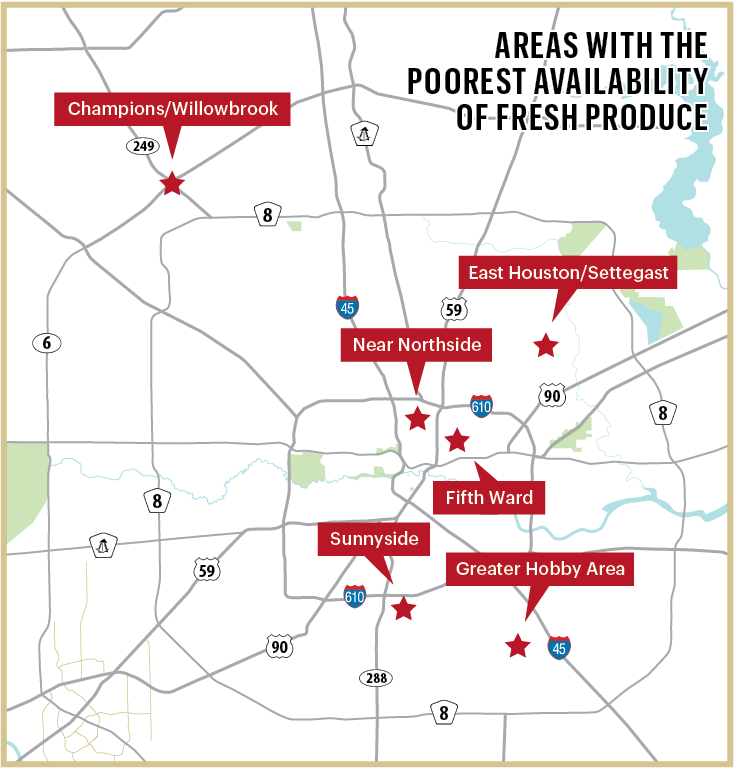 Houston areas with poorest access to groceries, produce - Houston ...