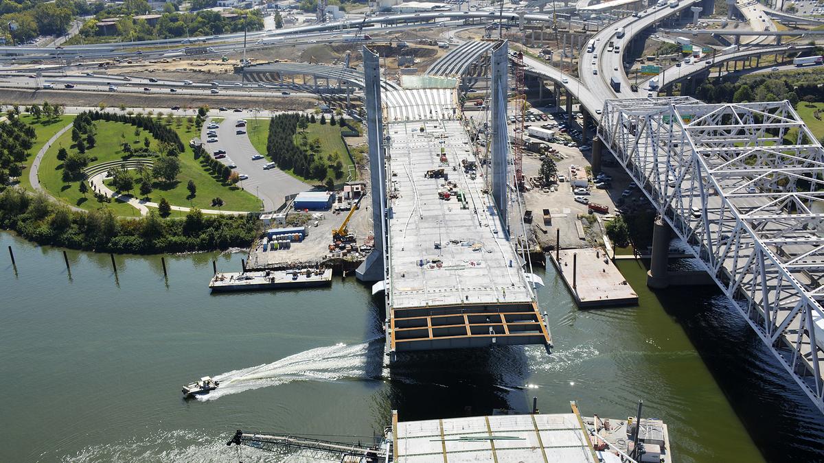 Aerial photos show new downtown bridge from 320 feet above (slideshow ...