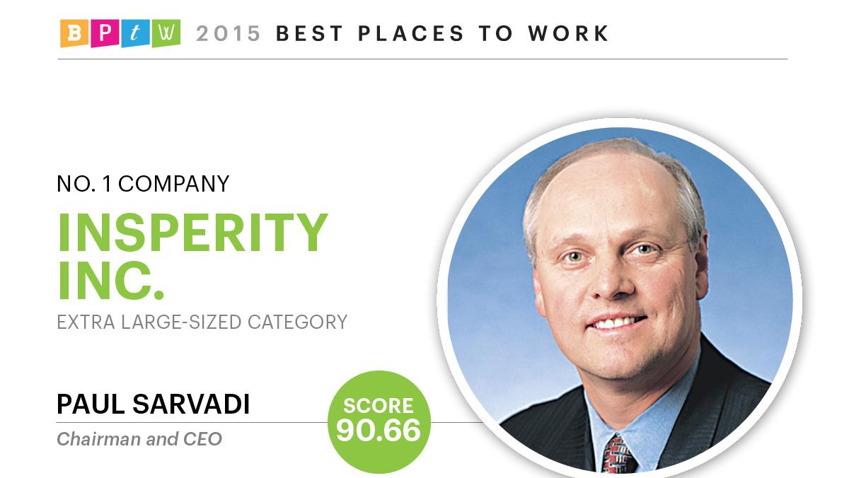 Insperity Inc. named HBJ's Best Places To Work winner for extra-large ...