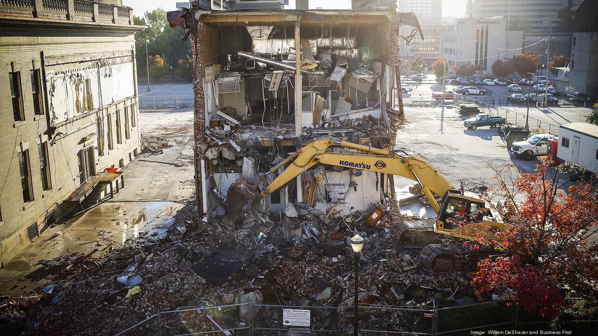 Demolition work resumes on Water Company building; Omni project to ...