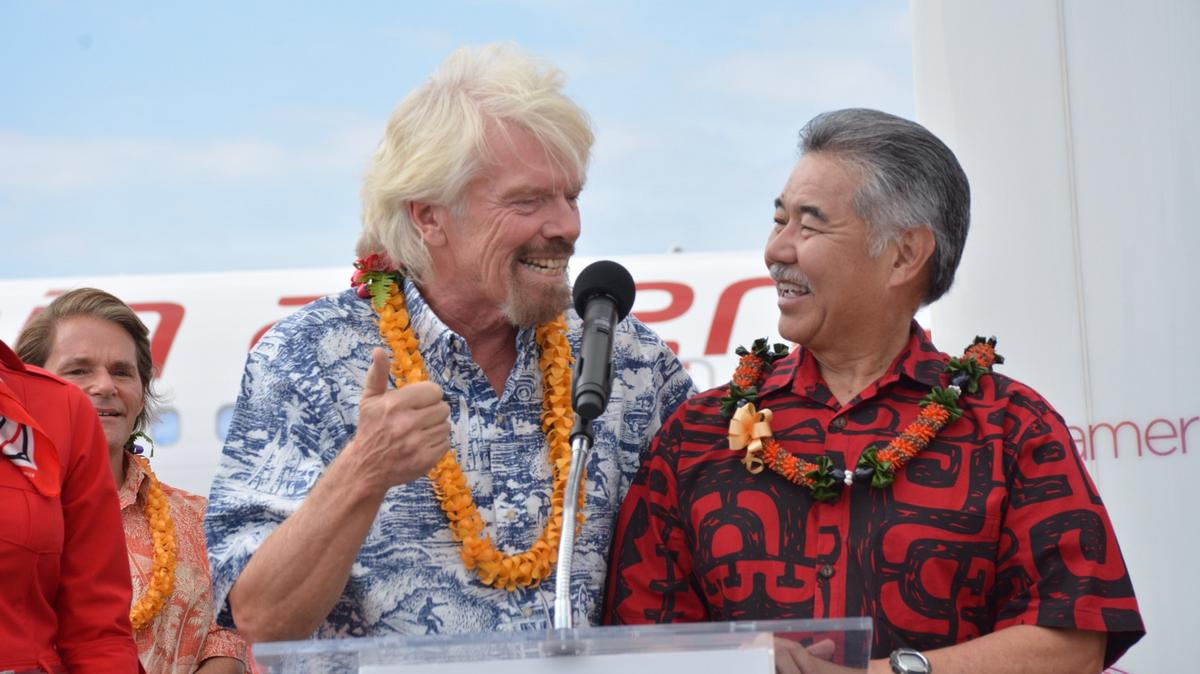 Virgin America lands in Hawaii with Virgin Group Founder Sir Richard ...