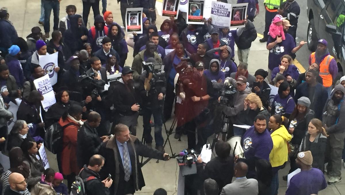 PHL airport workers walk off job, join national 'Strike 4 Families ...