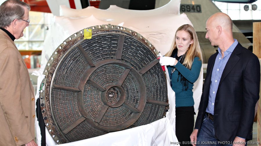 Bezos shows off recovered Apollo engines as NASA donates artifacts to ...