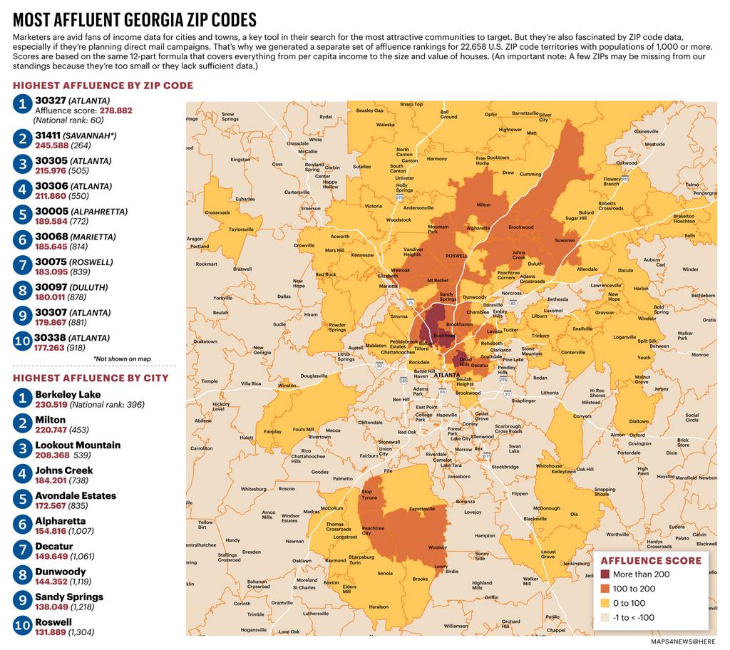 Atlanta Area Map By Zip Code