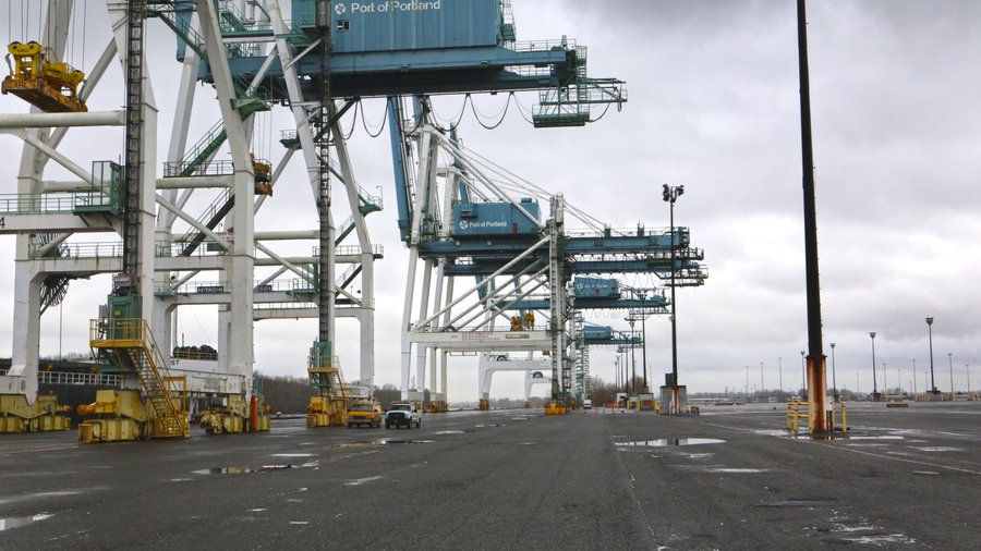 A look behind the gates at Portland's (mostly) idle container terminal ...