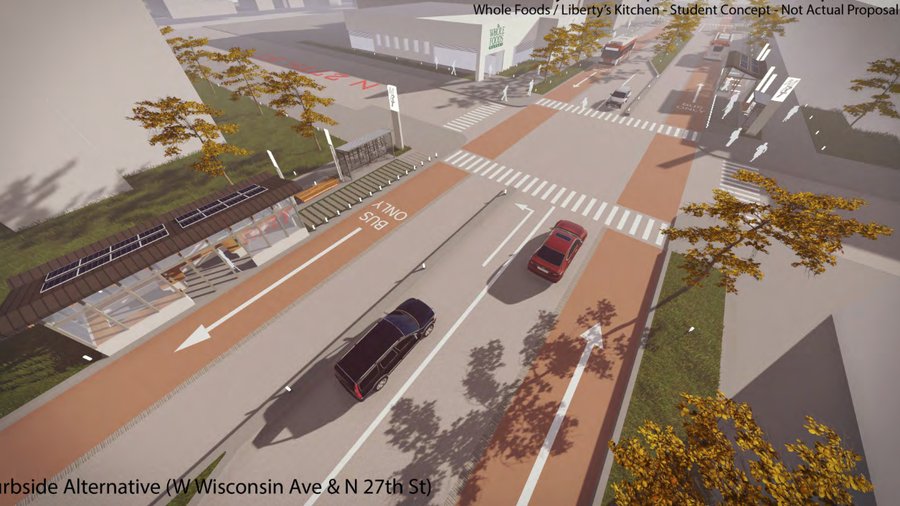 Major bus rapid transit, streetcar station on Wisconsin Avenue among ...