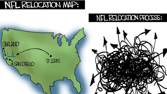 Editorial cartoon takes aim at NFL's relocation process - St. Louis ...